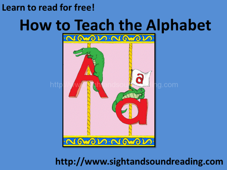 Teach the Alphabet | Mrs. Karle's Sight and Sound Reading