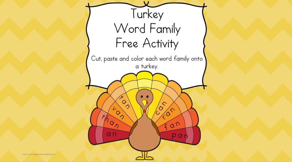 Word Family Turkey Feathers | Mrs. Karle's Sight and Sound Reading