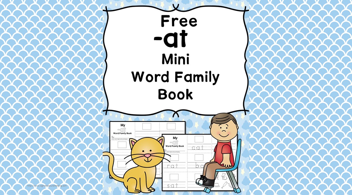 2 Free CVC AT Family Worksheets -Make a Minibook!