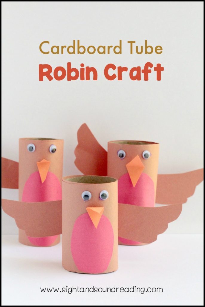 Cardboard Tube Robin Craft | Mrs. Karle's Sight and Sound Reading