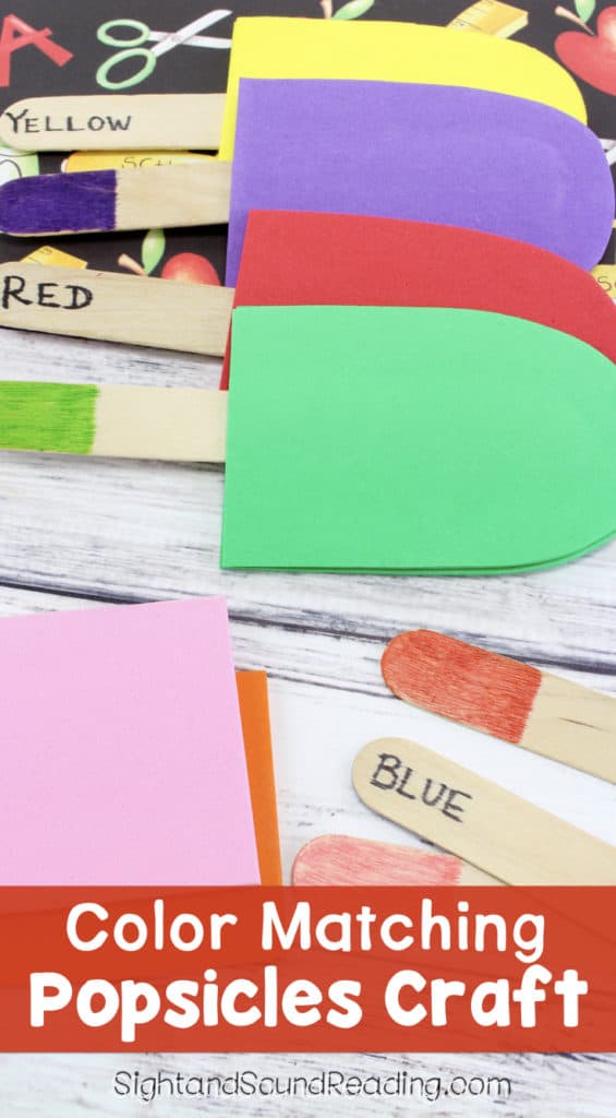 Fun Color Matching Popsicles Craft | Mrs. Karle's Sight and Sound Reading