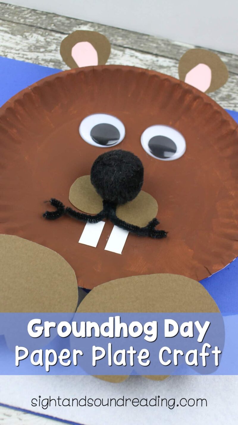 Groundhog Day Paper Plate Craft | Mrs. Karle's Sight and Sound Reading