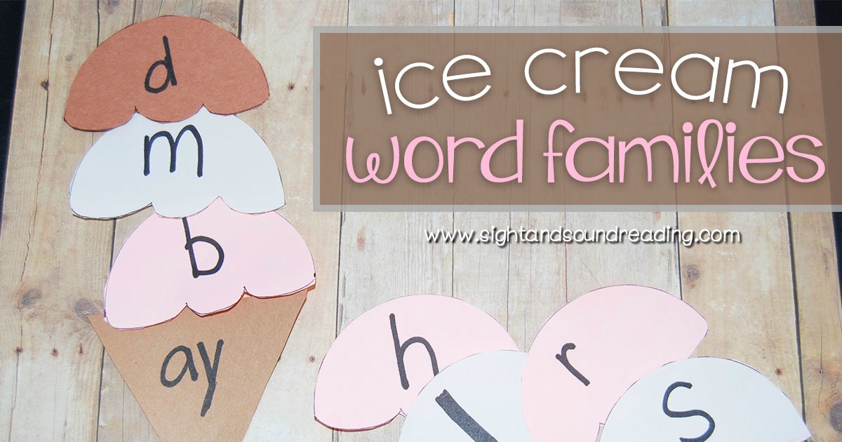 Ice Cream Word Family Craft | Mrs. Karle's Sight and Sound Reading