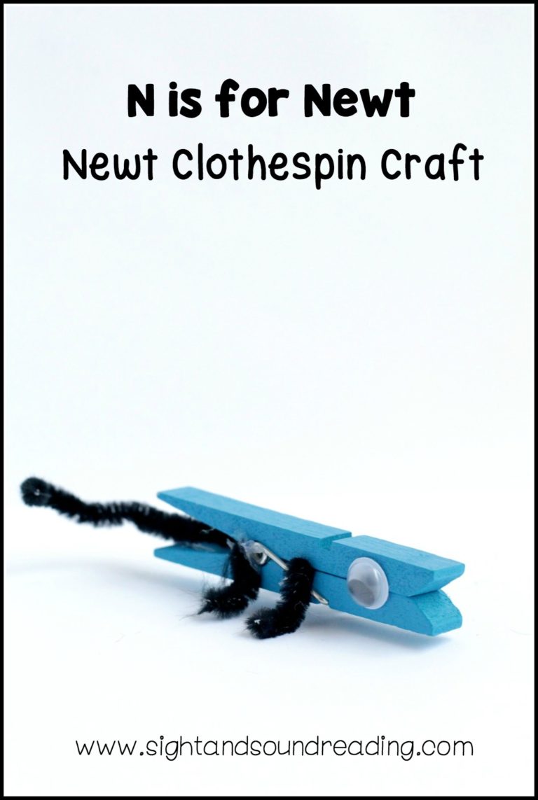 Letter N Craft: Newt Clothespin Craft | Mrs. Karle's Sight and Sound ...