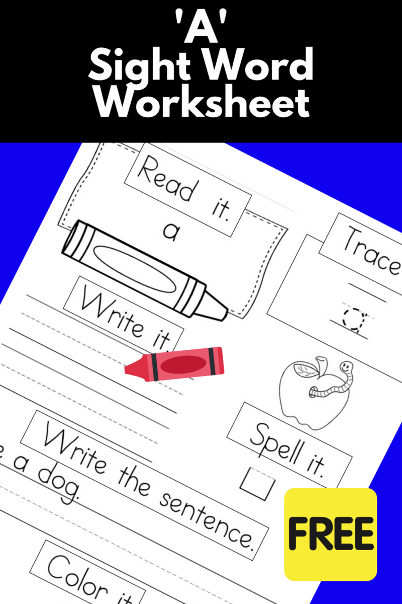 "A" Sight Word Worksheet - Free and Easy download! | Mrs. Karle's Sight ...