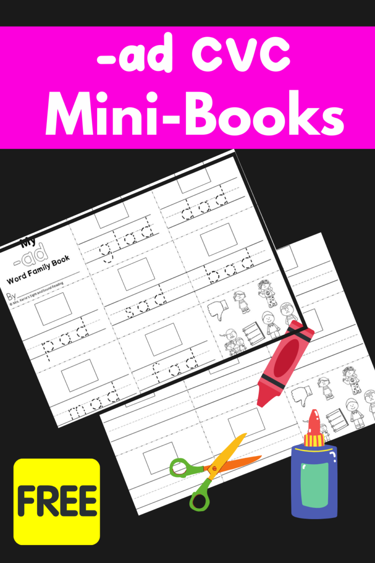 2 Free CVC AD Word Family Worksheets-Build a mini-book! | Mrs. Karle&#039;s ...