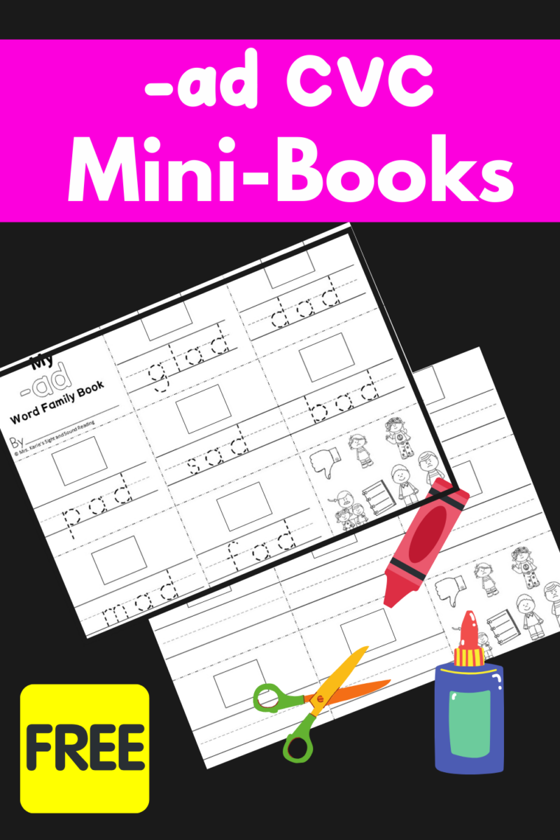 2 Free CVC AD Word Family Worksheets-Build a mini-book! | Mrs. Karle's ...