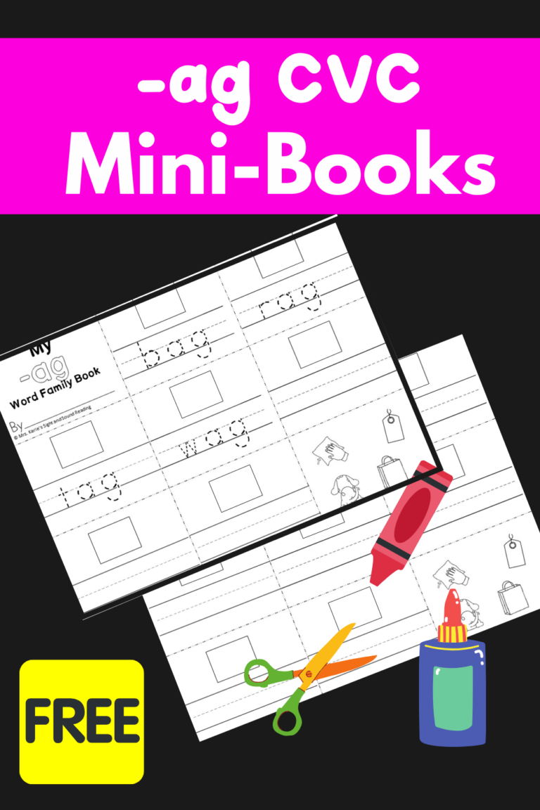 2 Free Worksheets: CVC Words AG Family-Build a Minibook! | Mrs. Karle's ...