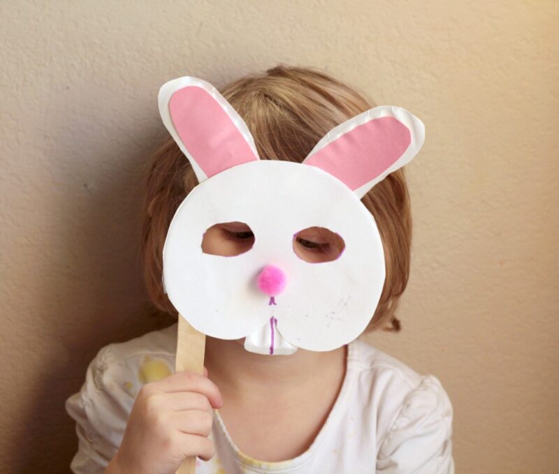 Bunny Craft for Preschool: Paper Plate Bunny Mask | Mrs. Karle's Sight ...