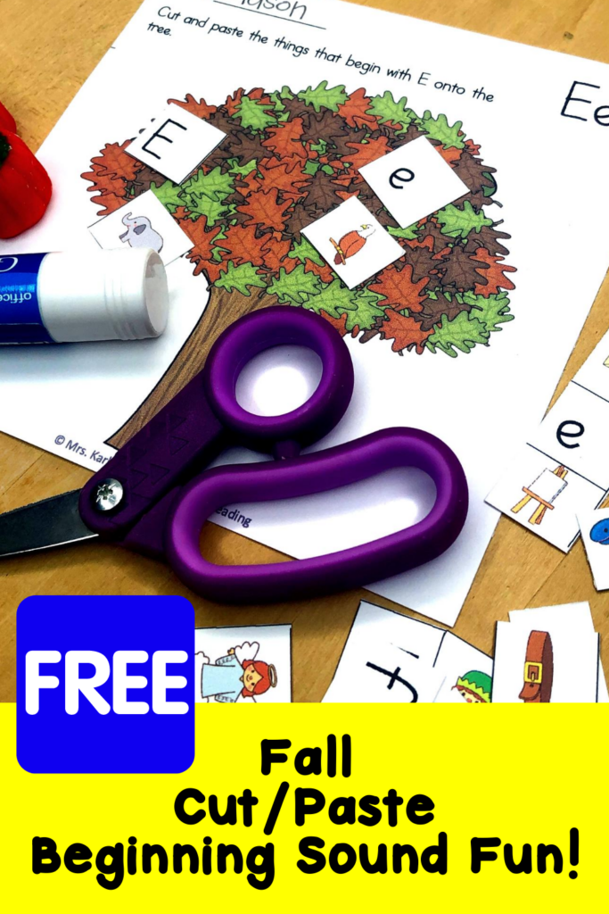 Fall Cut and Paste Beginning Sound Fun! | Mrs. Karle's Sight and Sound ...