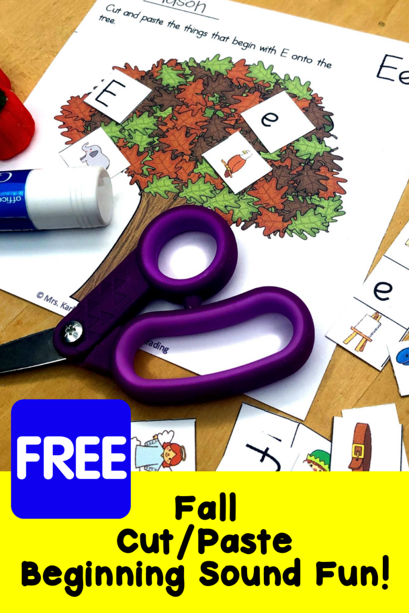 Fall Cut and Paste Beginning Sound Fun! | Mrs. Karle's Sight and Sound ...