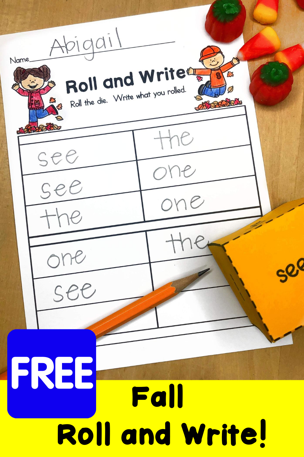 Fall Roll and Write! | Mrs. Karle's Sight and Sound Reading