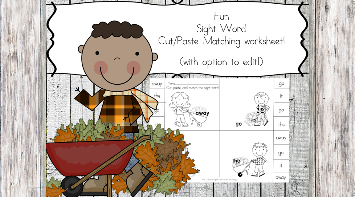 Fall Sight Word Worksheet - Free and Easy download! | Mrs. Karle's ...