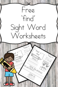 "Find" Sight Word Page -Free and Easy Download! | Mrs. Karle's Sight ...