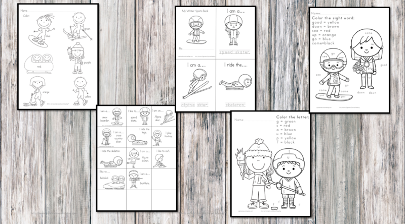 Free Winter Sports Coloring Pages | Mrs. Karle's Sight and Sound Reading