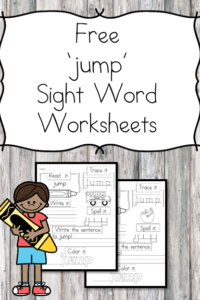 "Jump" Sight Word Page - Free and Easy Download! | Mrs. Karle's Sight ...