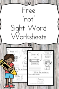 "Not" Sight Word Worksheet - Free and easy download! | Mrs. Karle's ...