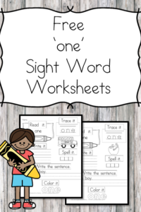 "One" Sight Word Worksheet - Free and easy download! | Mrs. Karle's ...
