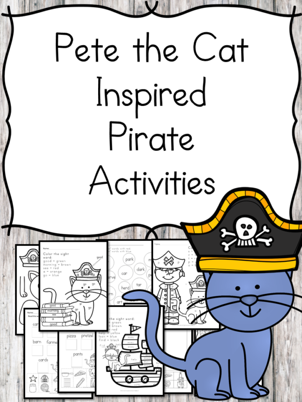 Pete the Cat and the Treasure Map inspired Literacy Activities