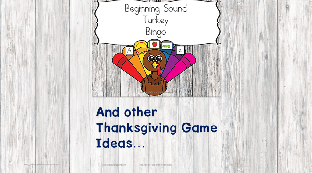 Beginning Sound Turkey Bingo and other Thanksgiving Game Ideas | Mrs ...