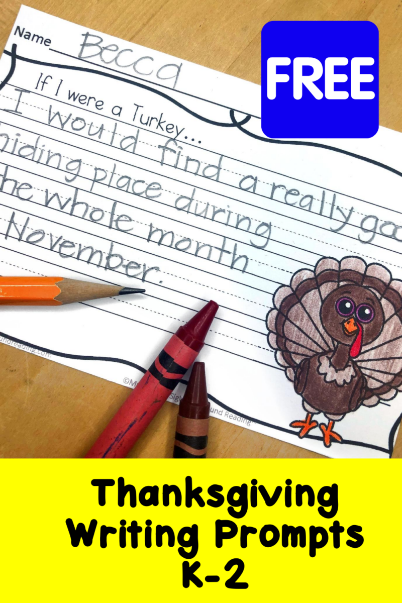 Thanksgiving Writing Prompts | Mrs. Karle's Sight and Sound Reading