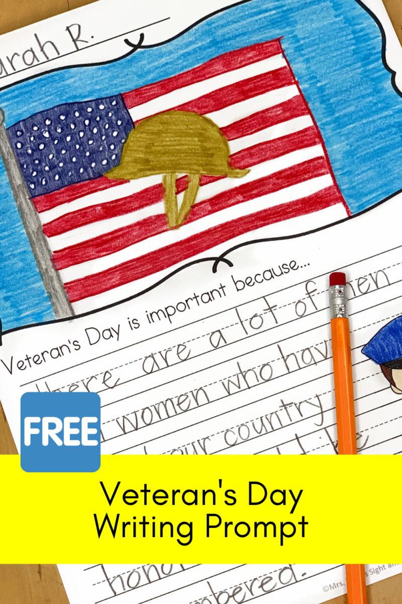 Veterans Day Writing Prompts | Mrs. Karle's Sight and Sound Reading