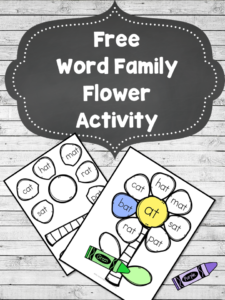 Word Family Flower Worksheet Craft | Mrs. Karle's Sight and Sound Reading
