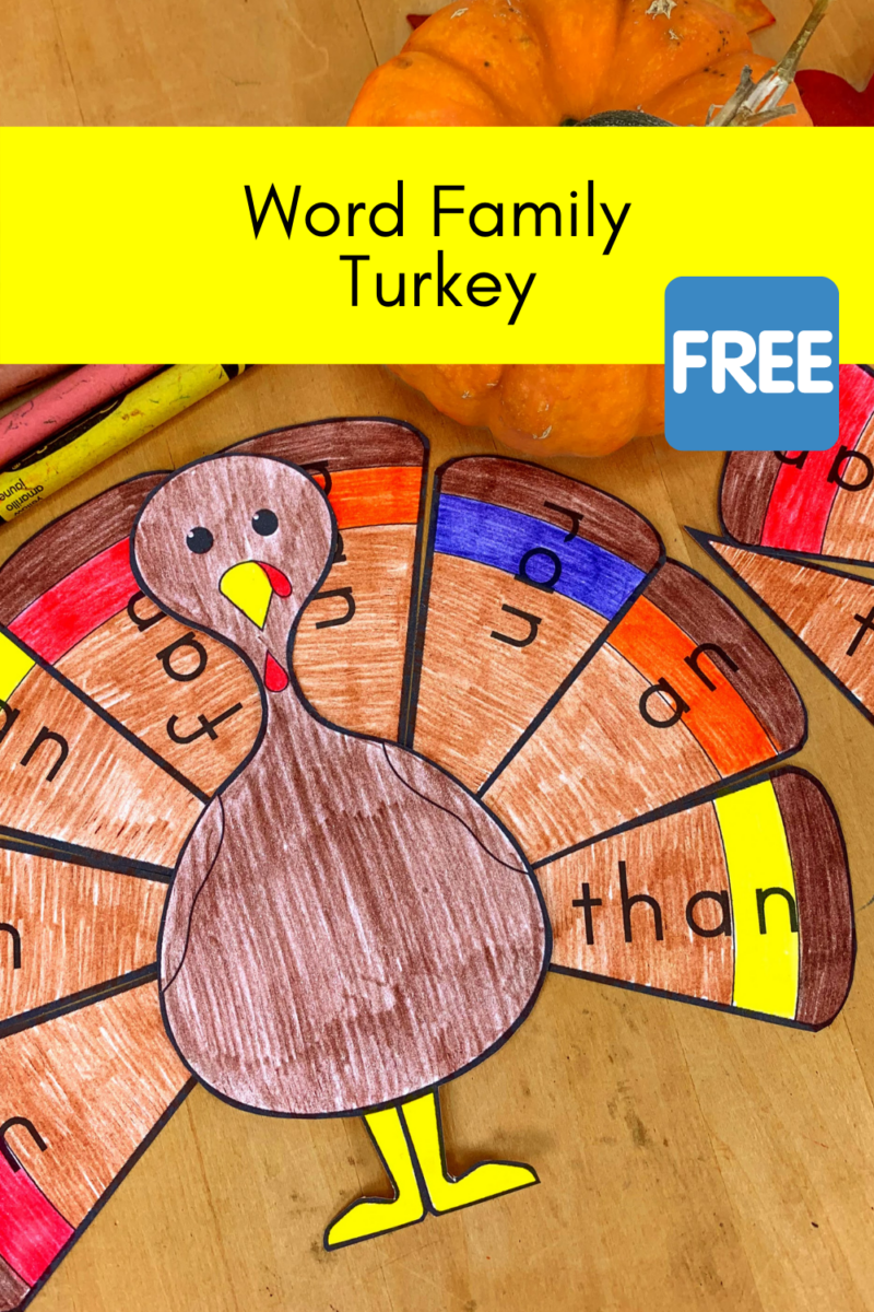 Word Family Turkey Feathers | Mrs. Karle's Sight and Sound Reading